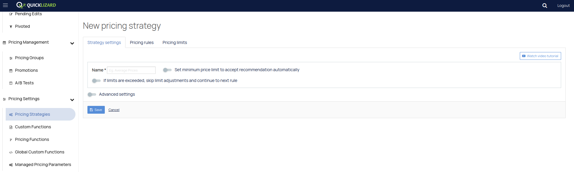 Product Pricing Flow – Quicklizard
